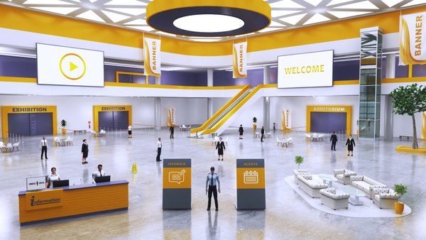 Congress exhibition lobby centre model - TurboSquid 1704952