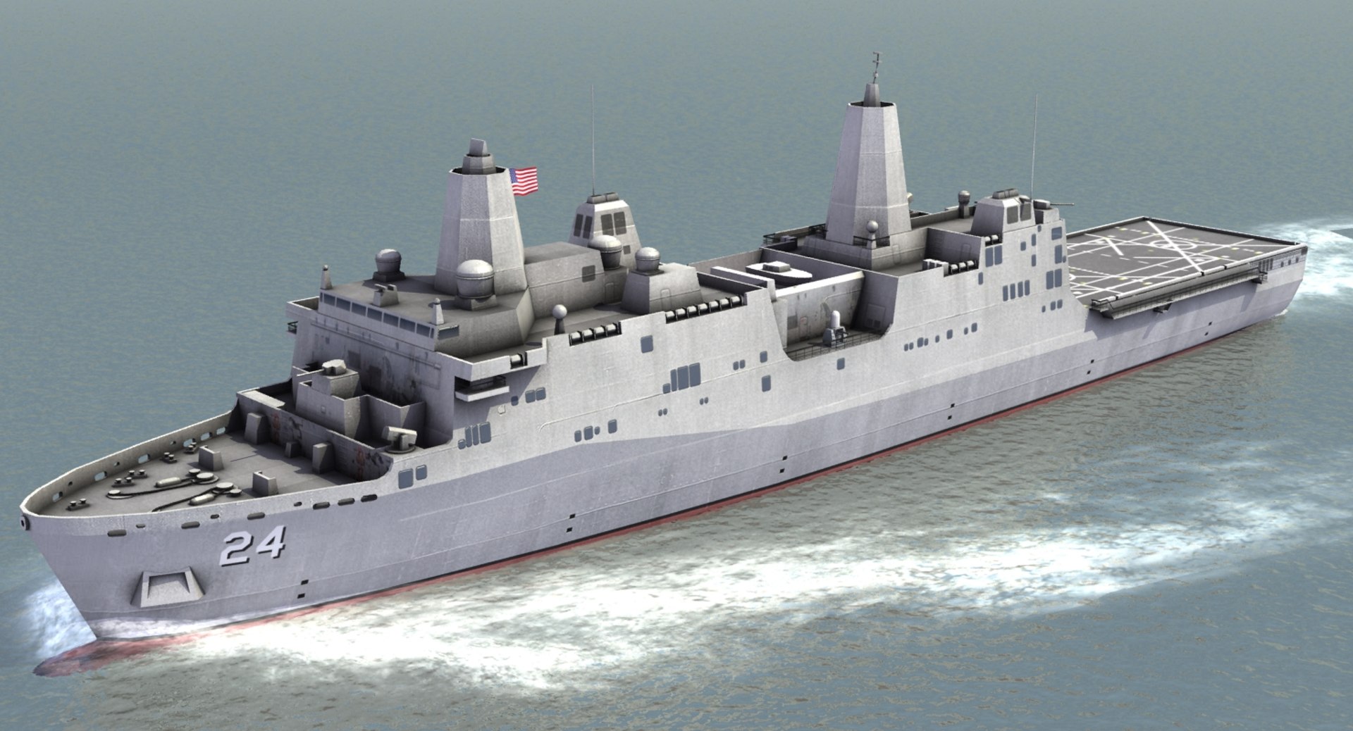 uss arlington lpd-24 ship 3d model