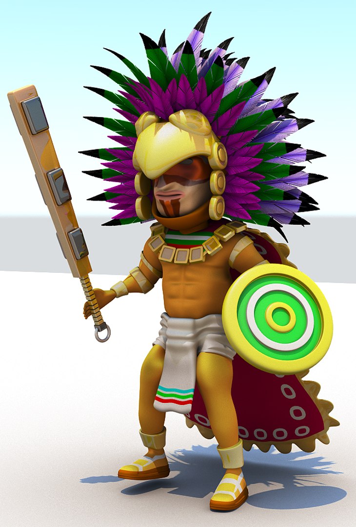 Aztec Cartoon 3d Model