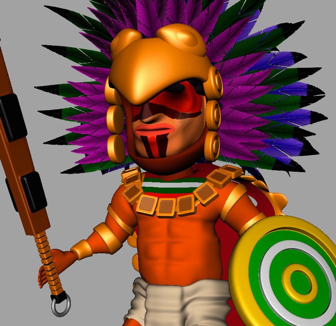 Aztec Cartoon 3d Model
