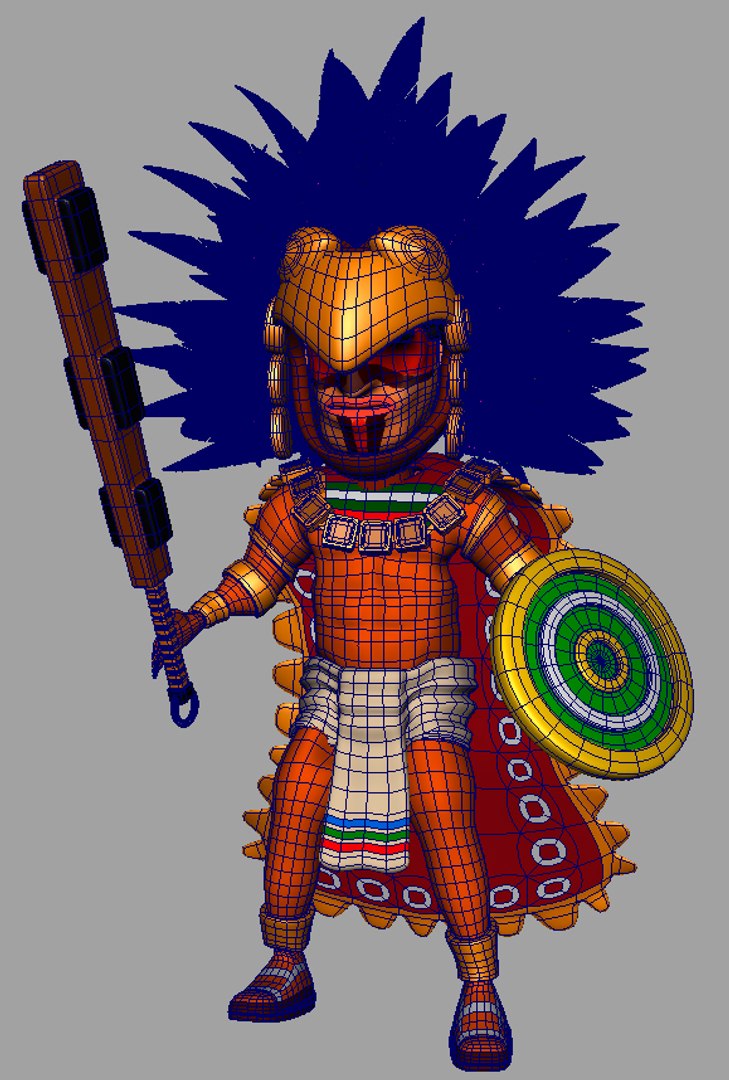 Aztec Cartoon 3d Model
