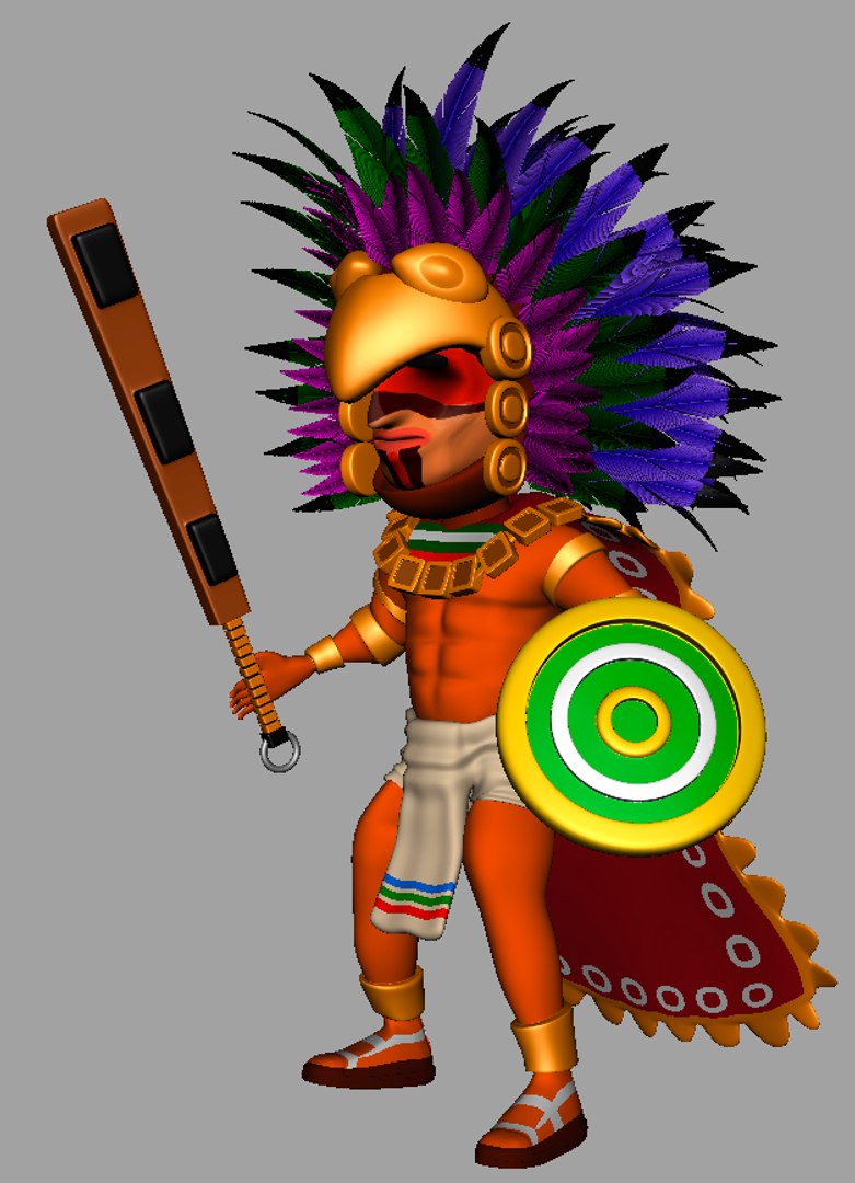 Aztec Cartoon 3d Model