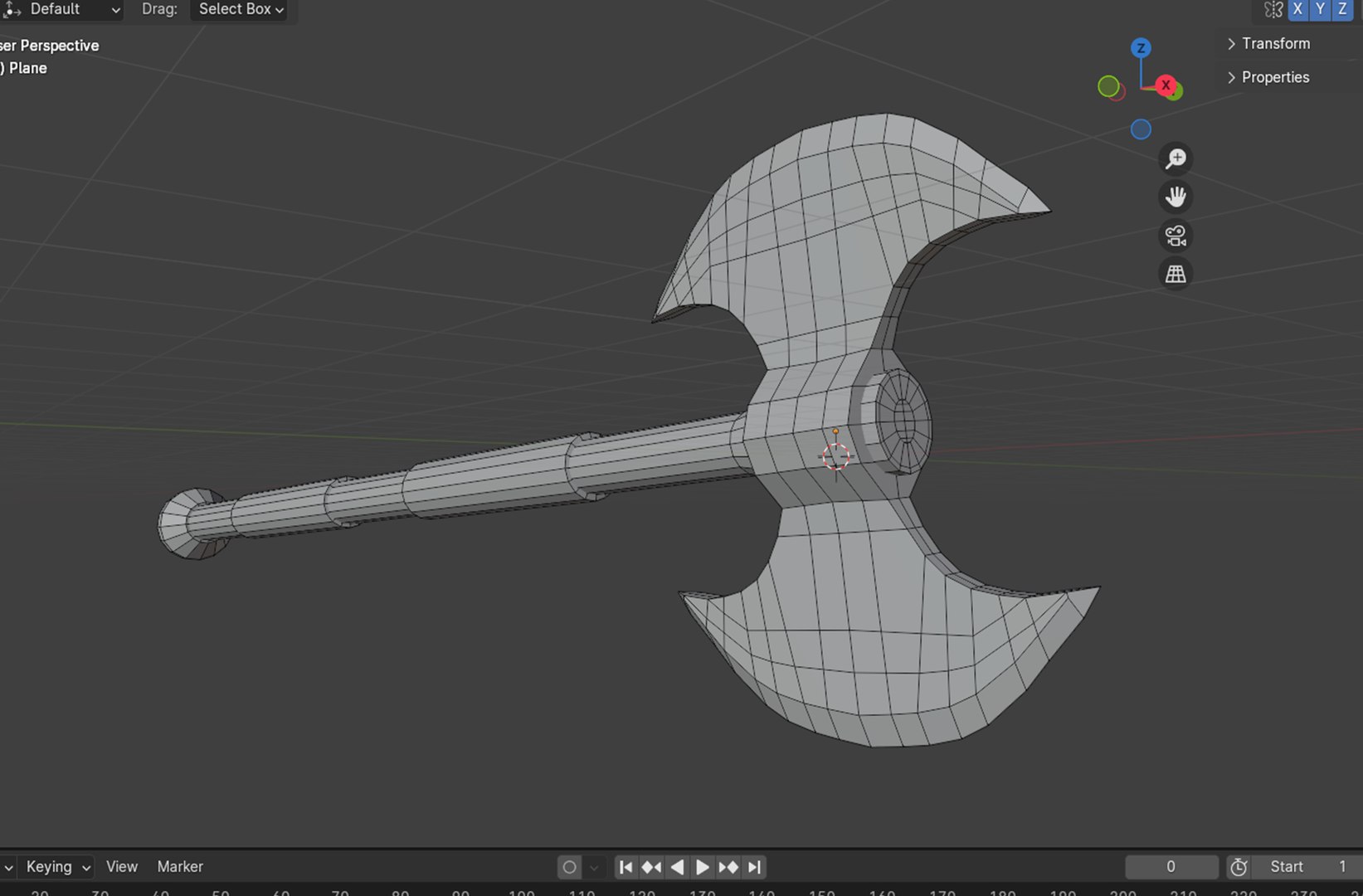 Double Bladed Axe Model Low Poly Viking And European Axe Model ...