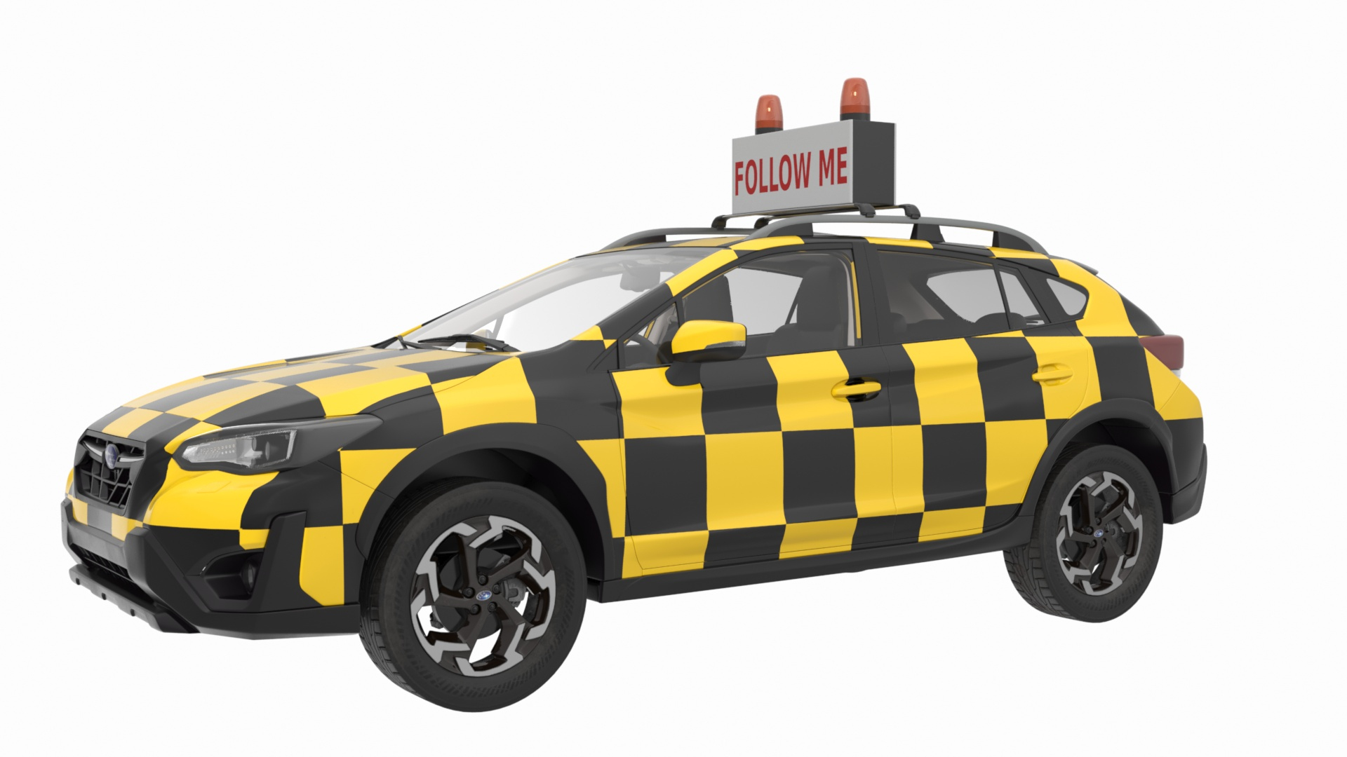 Subaru XV Airport Follow Me Vehicle Rigged For Maya 3D Model ...