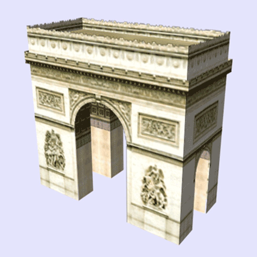 Paris Pack Buildings Arc 3d Model