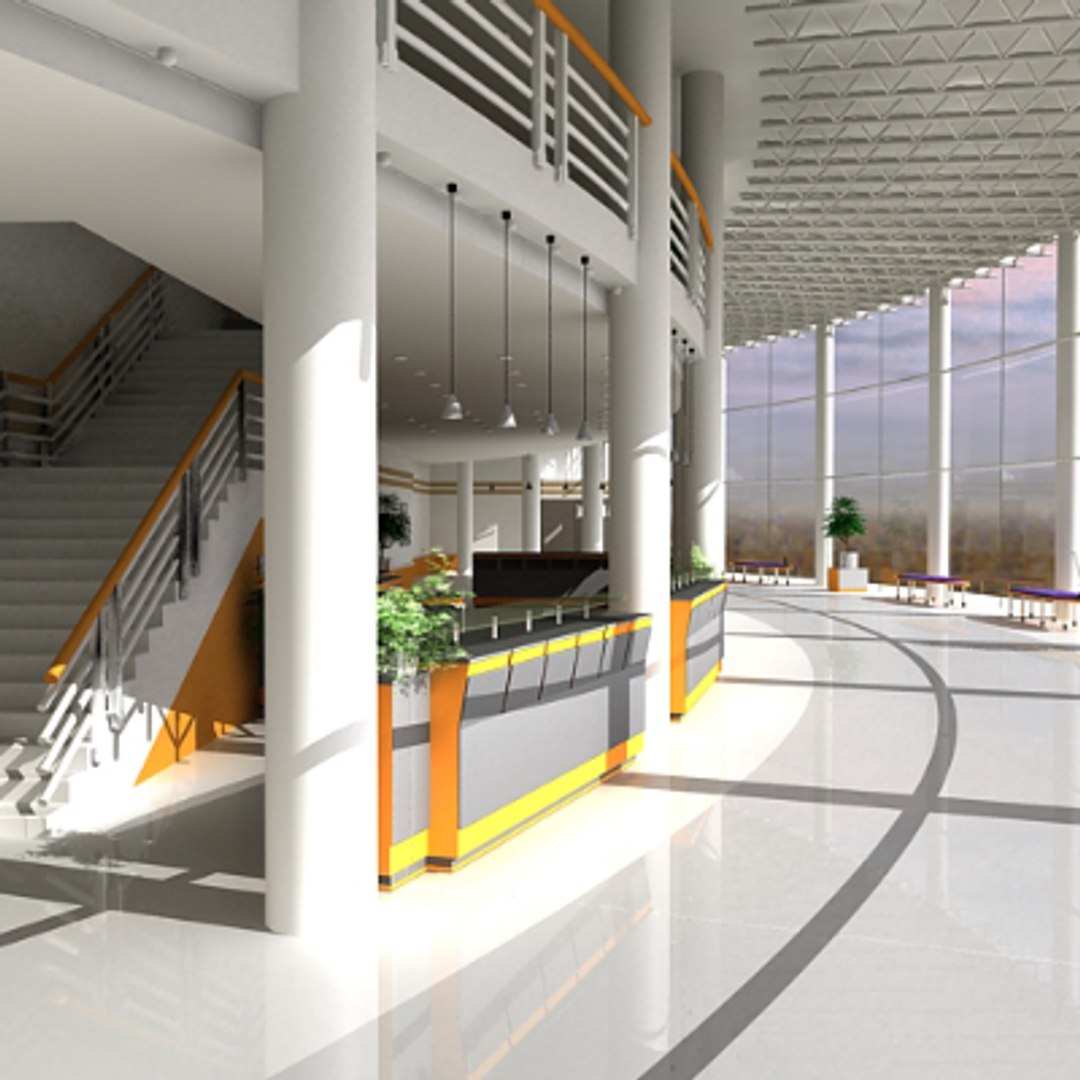 Large Lobby 3d Model
