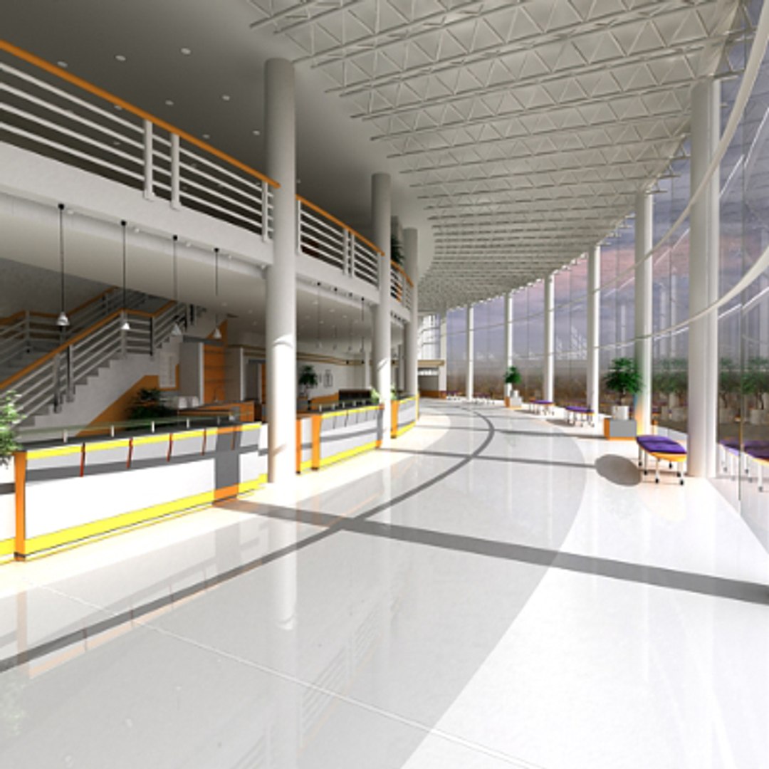 Large Lobby 3d Model