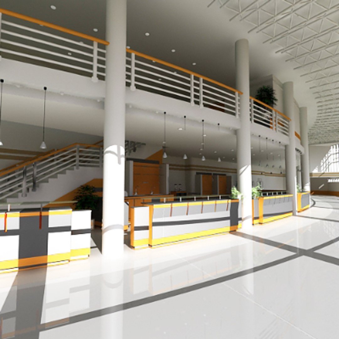 Large Lobby 3d Model