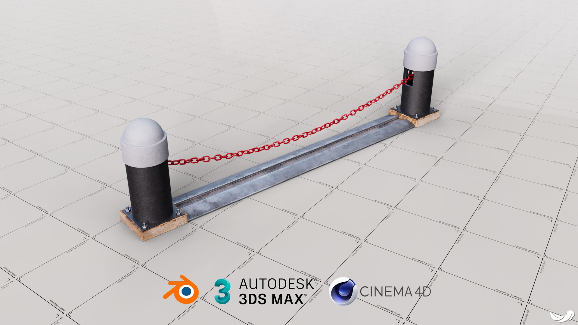 Road Block 3D - TurboSquid 1977531