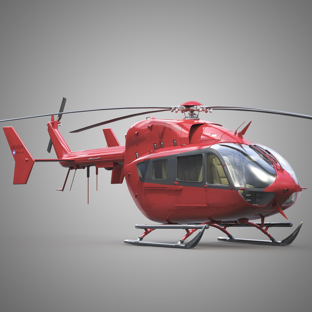 3d Ec 145 Business Helicopter Interior Model