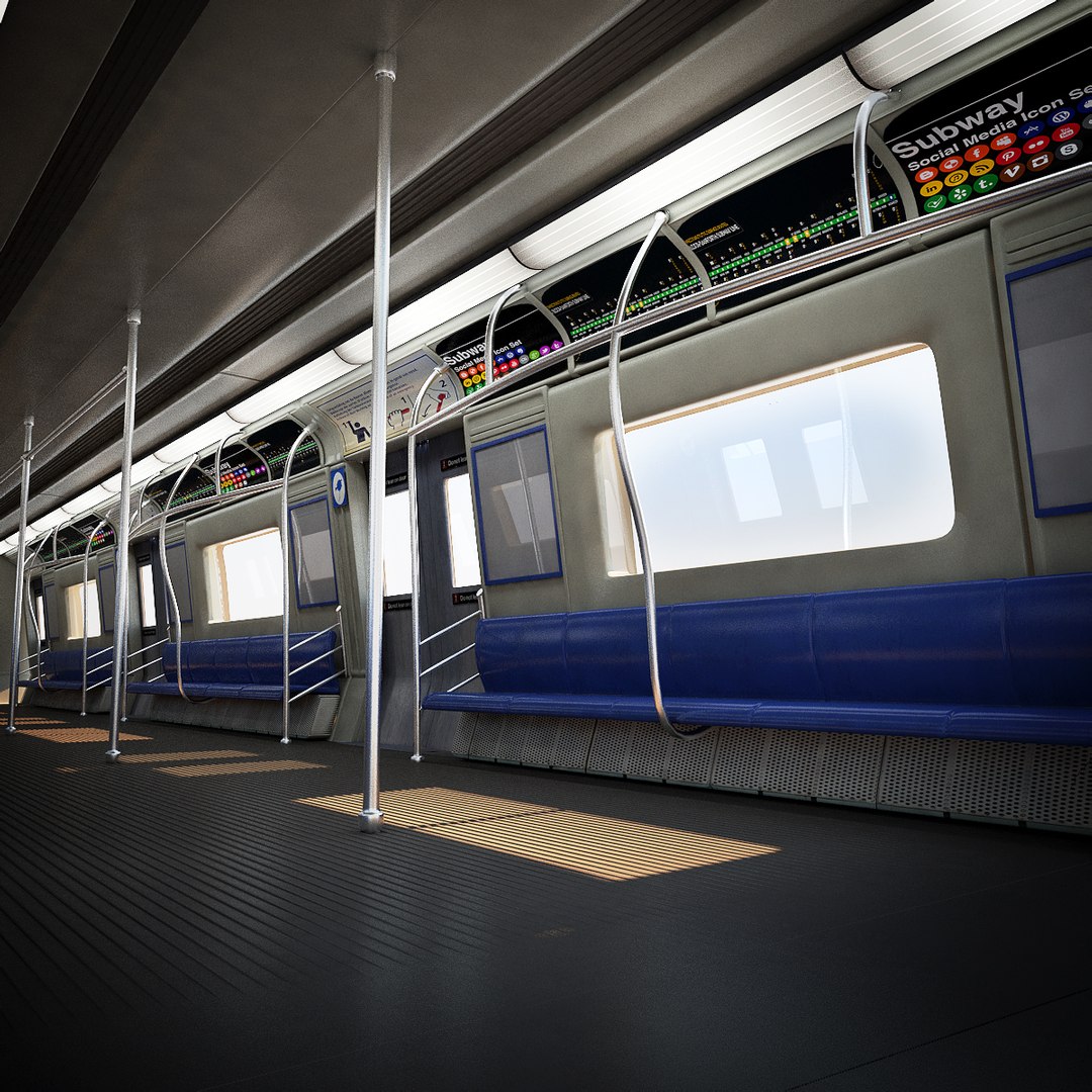 Metro Wagon Interior Facade 3d Model