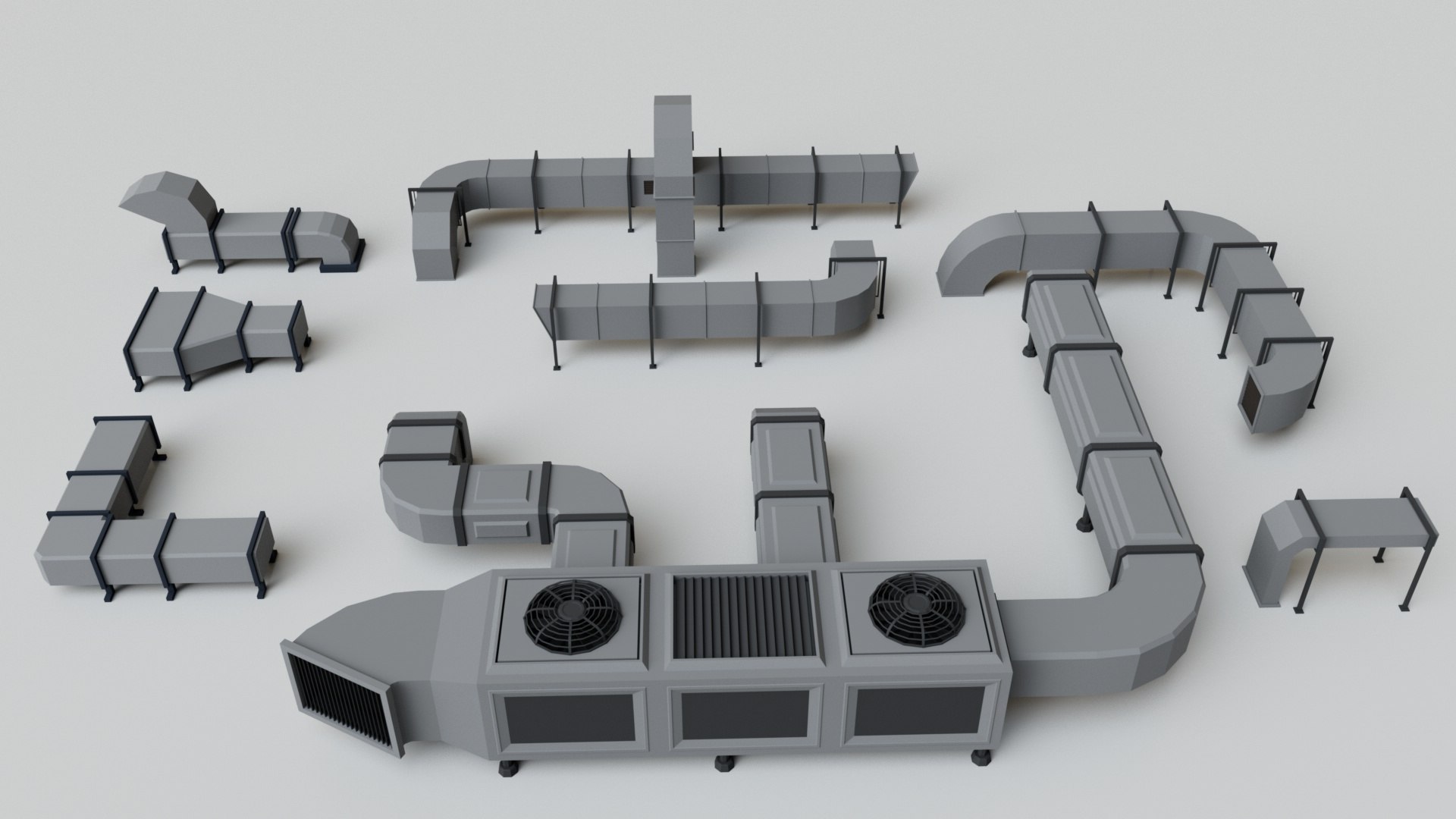 Rooftop Props Collection Pack 3D Model - TurboSquid 2347972