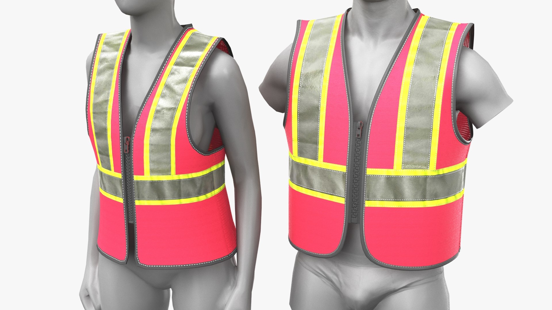 3D Safety Vest - Mining Cross Pink - Male And Female - TurboSquid 2356817