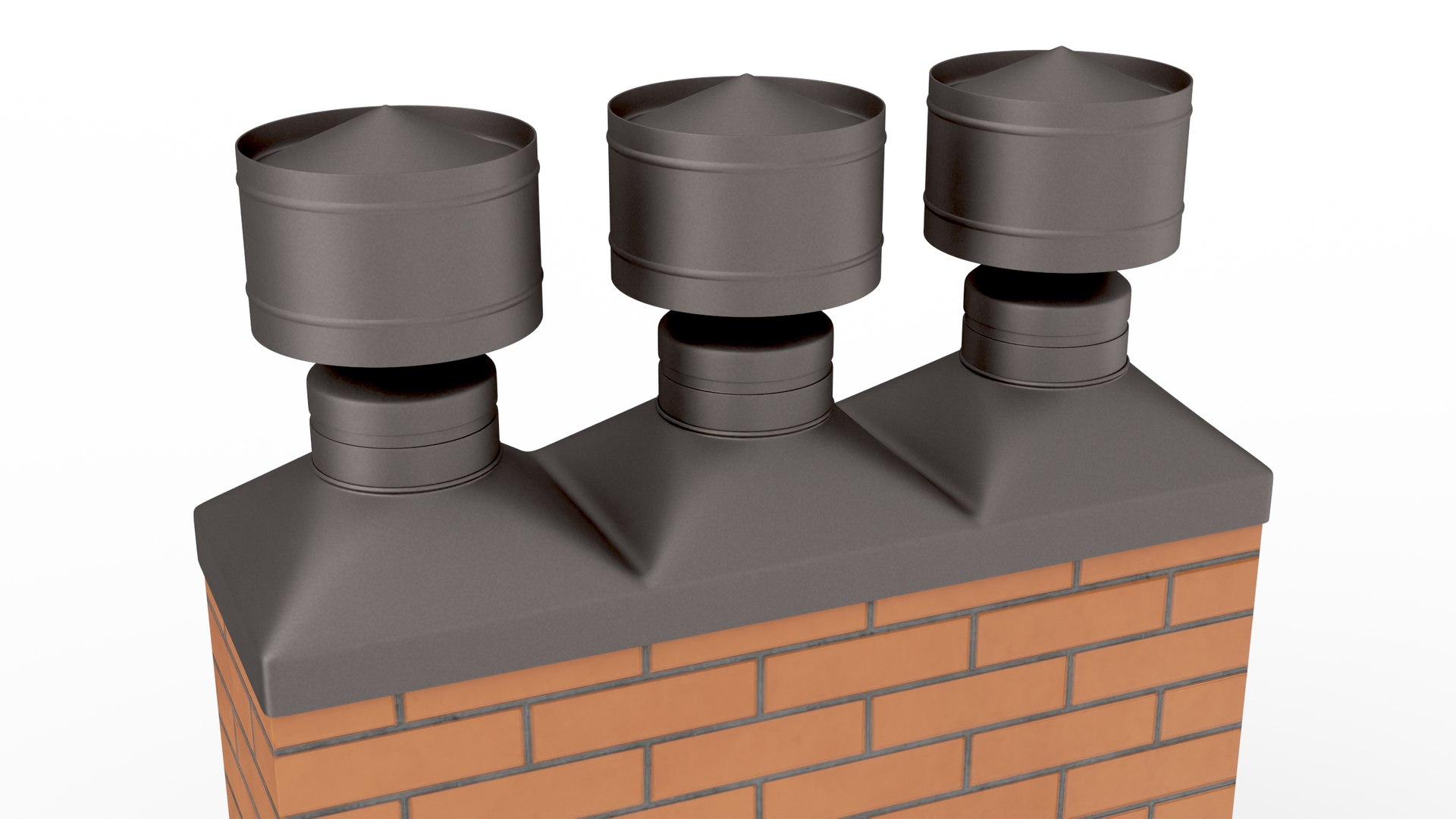 Brick Triple Chimney 3D Model - TurboSquid 2046643