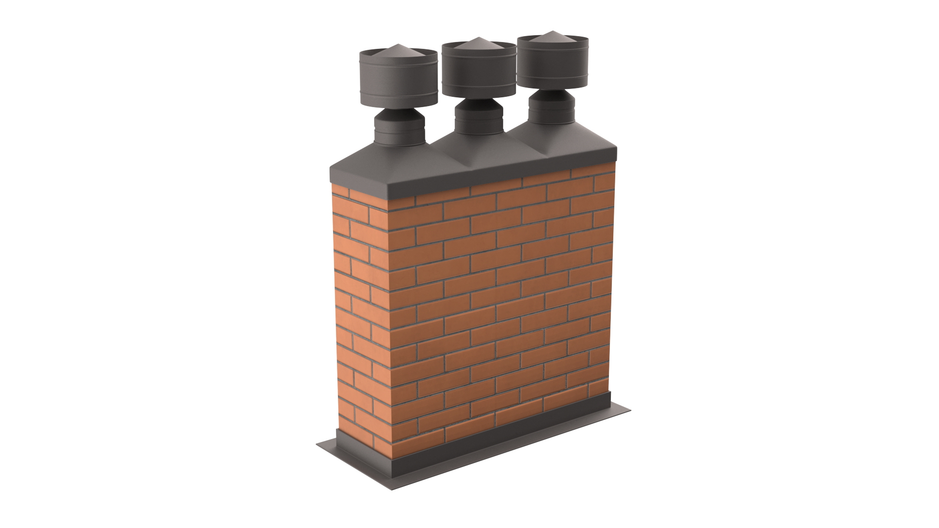 Brick Triple Chimney 3D Model - TurboSquid 2046643