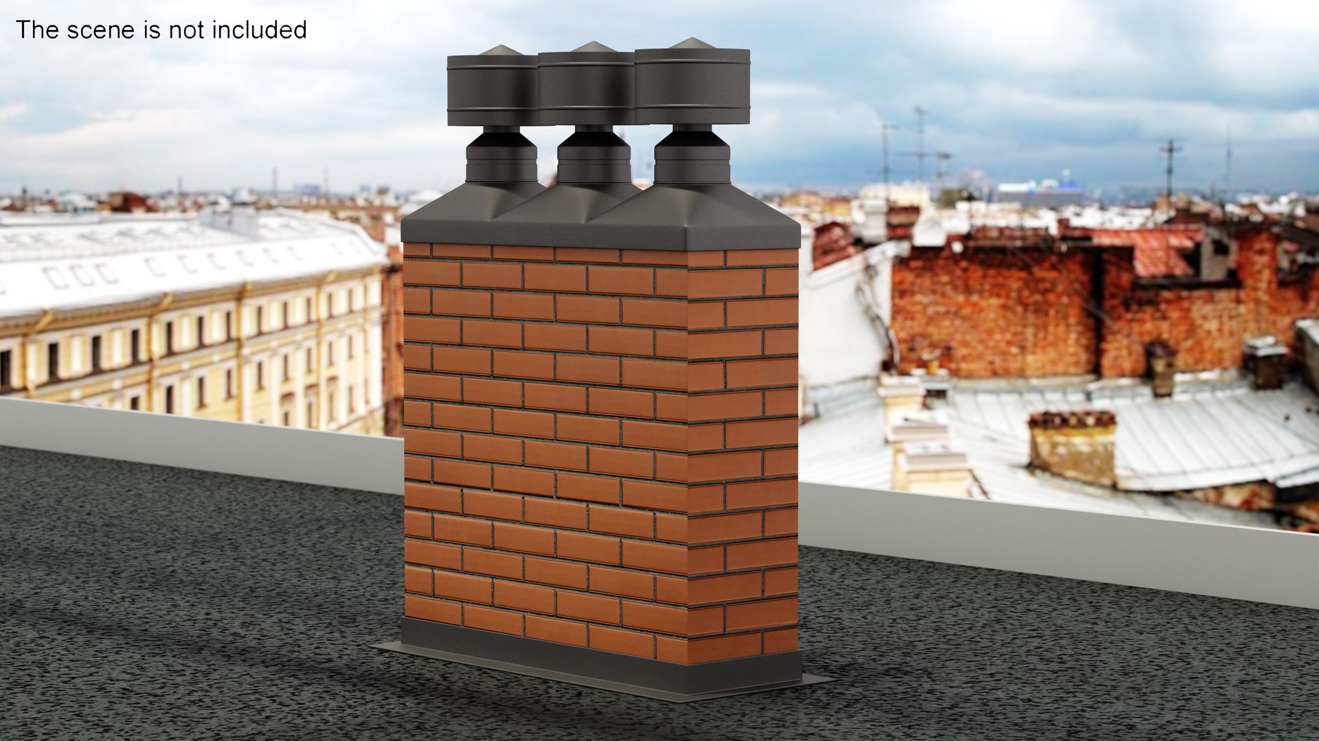Brick Triple Chimney 3D Model - TurboSquid 2046643