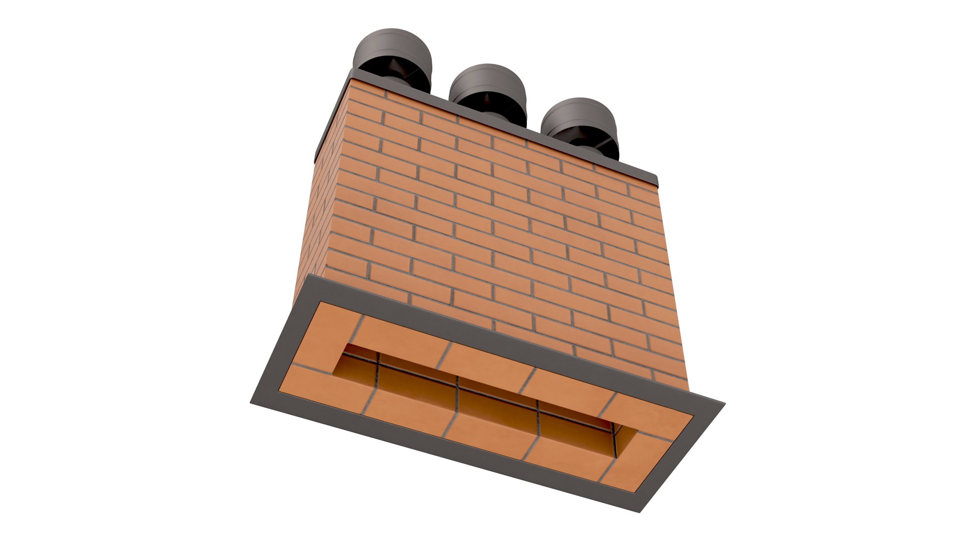 Brick Triple Chimney 3D Model - TurboSquid 2046643