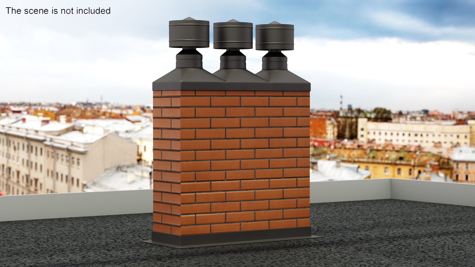 Brick Triple Chimney 3D Model - TurboSquid 2046643