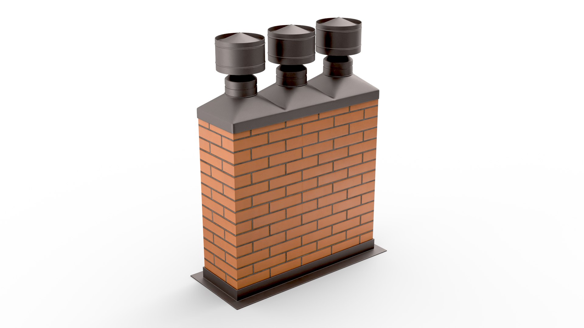 Brick Triple Chimney 3D Model - TurboSquid 2046643