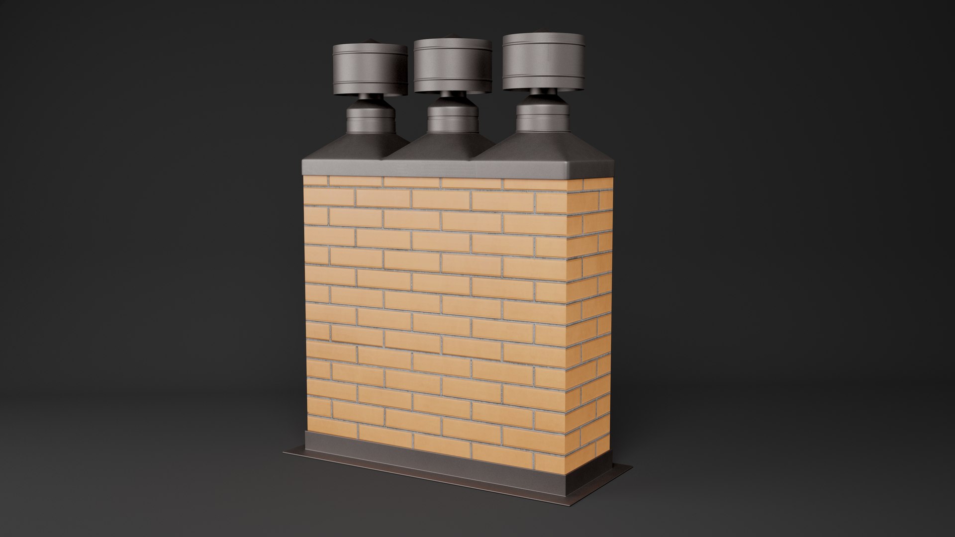 Brick Triple Chimney 3D Model - TurboSquid 2046643