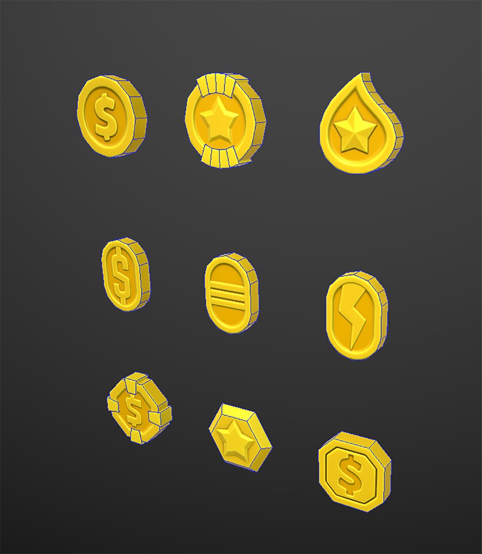 Coins Stylized Pack 3D - TurboSquid 1728375