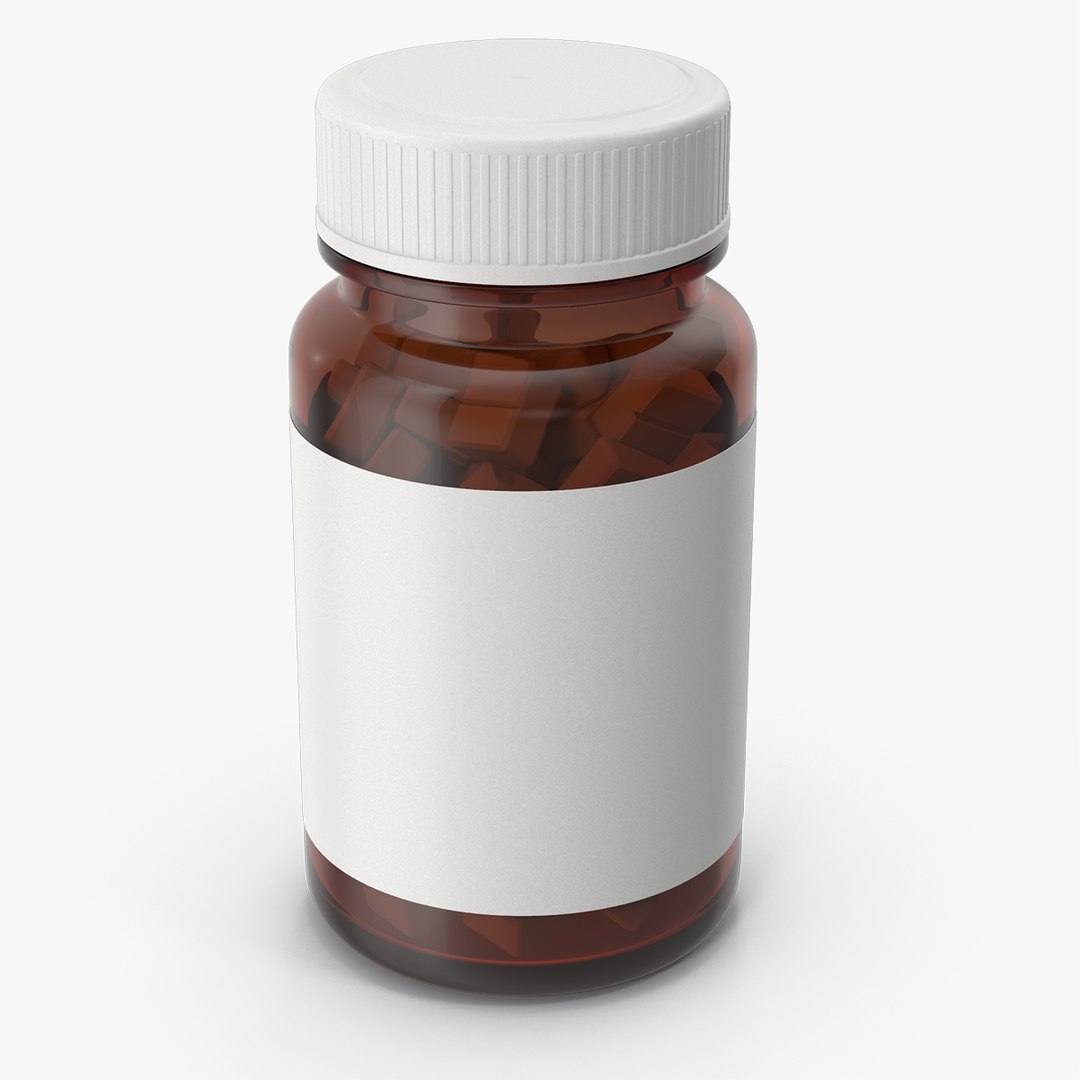 modelo 3d Pill Bottle With Square Pills - TurboSquid 1964701