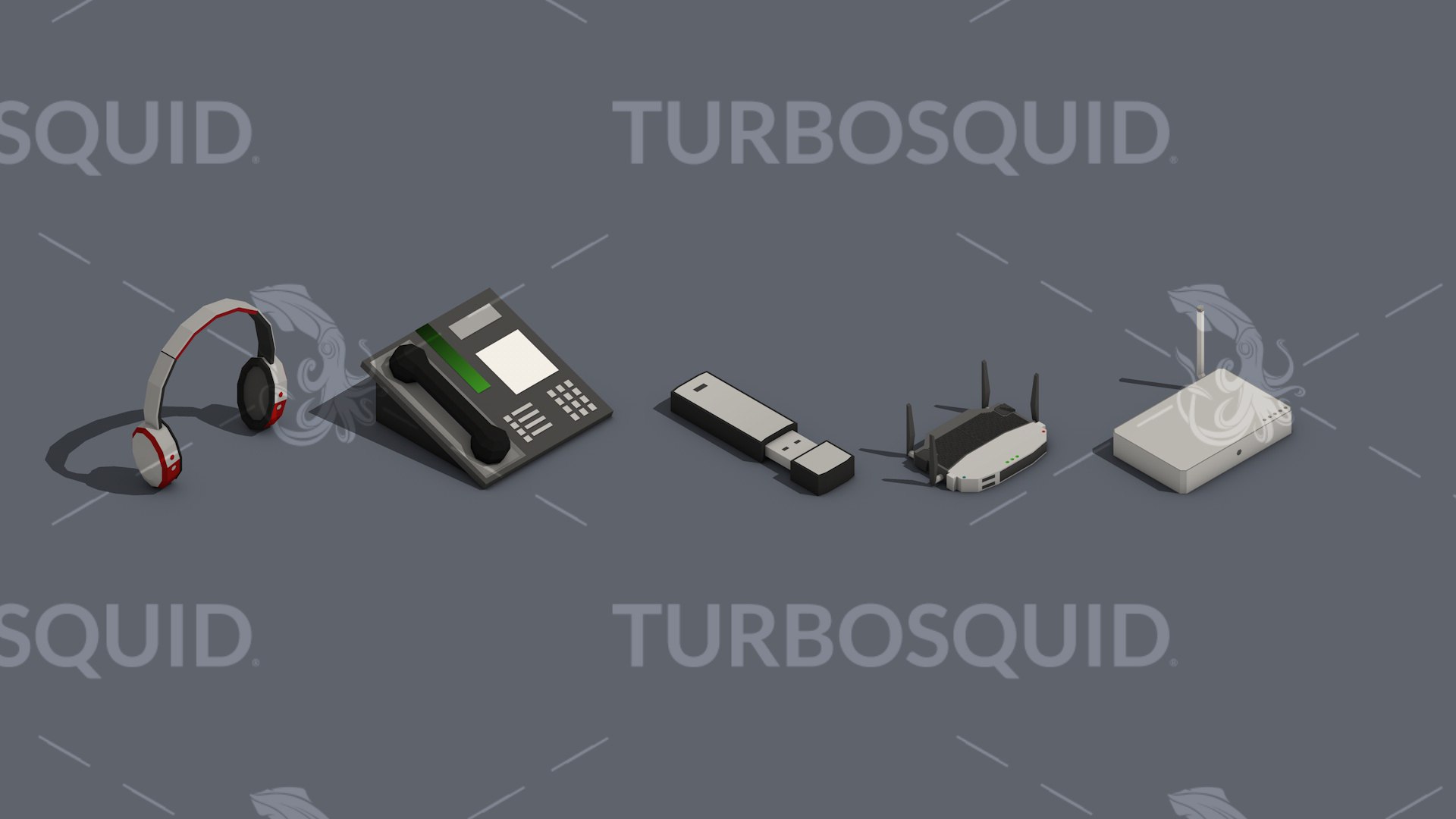3D Low Poly Wireless Technology Isometric model - TurboSquid 1721652