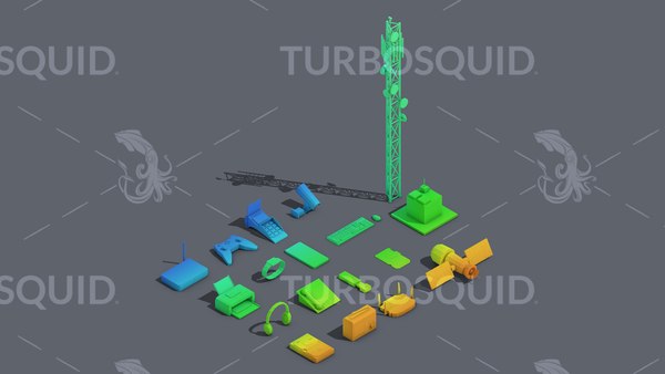 3D Low Poly Wireless Technology Isometric model - TurboSquid 1721652