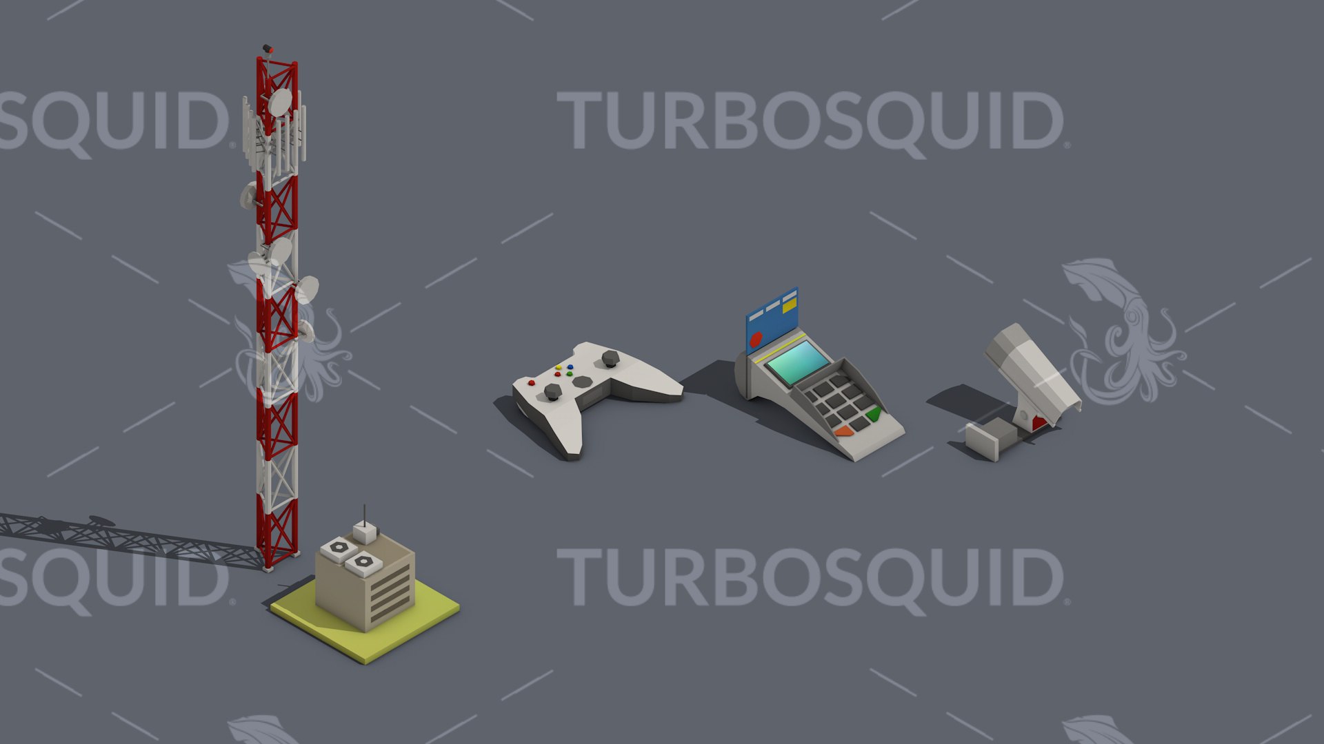 3D Low Poly Wireless Technology Isometric model - TurboSquid 1721652