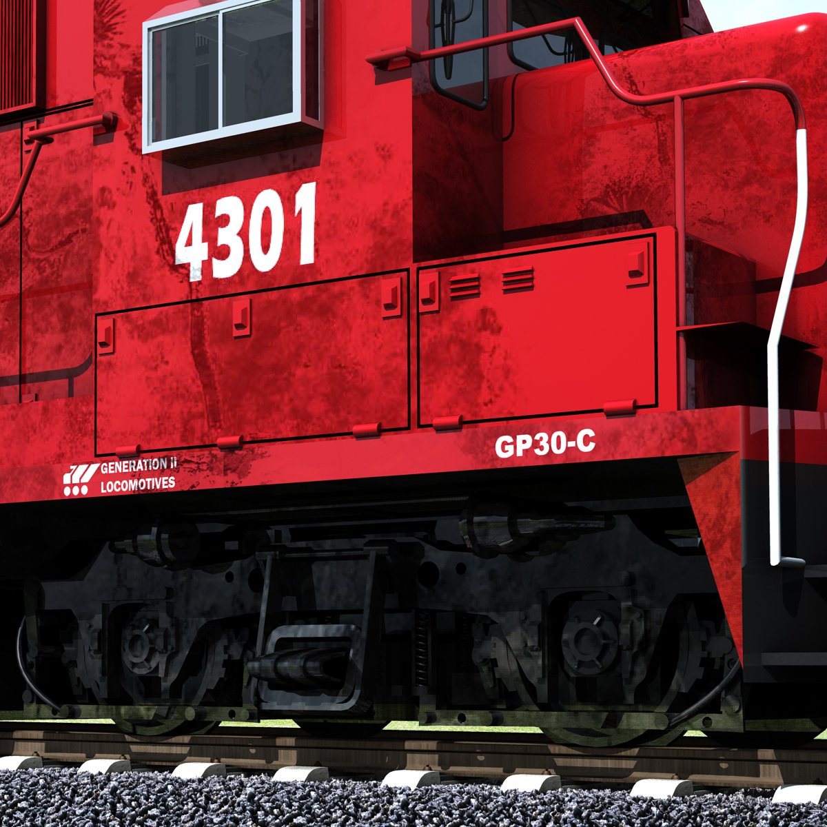 soo 4301 locomotive gp30c 3d model