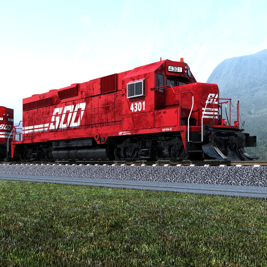 Soo 4301 Locomotive Gp30c 3d Model