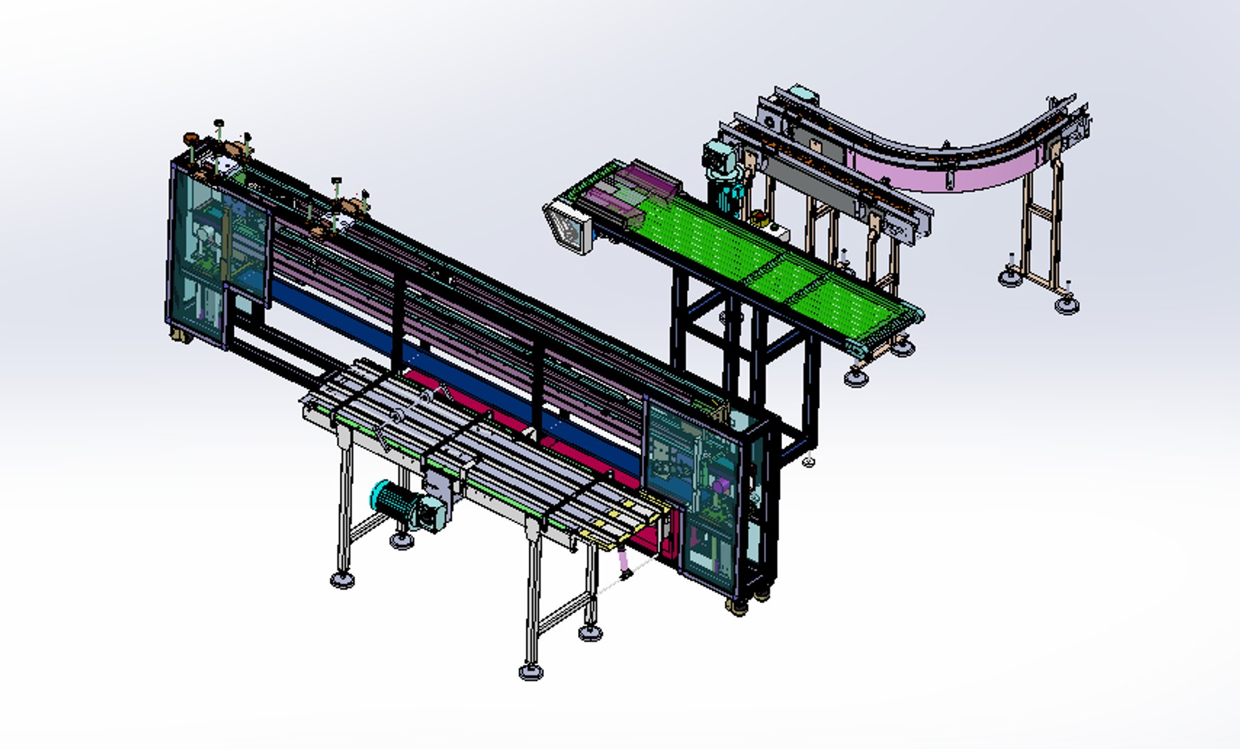 3D Conveyor Assembly Chain Model - TurboSquid 1475278