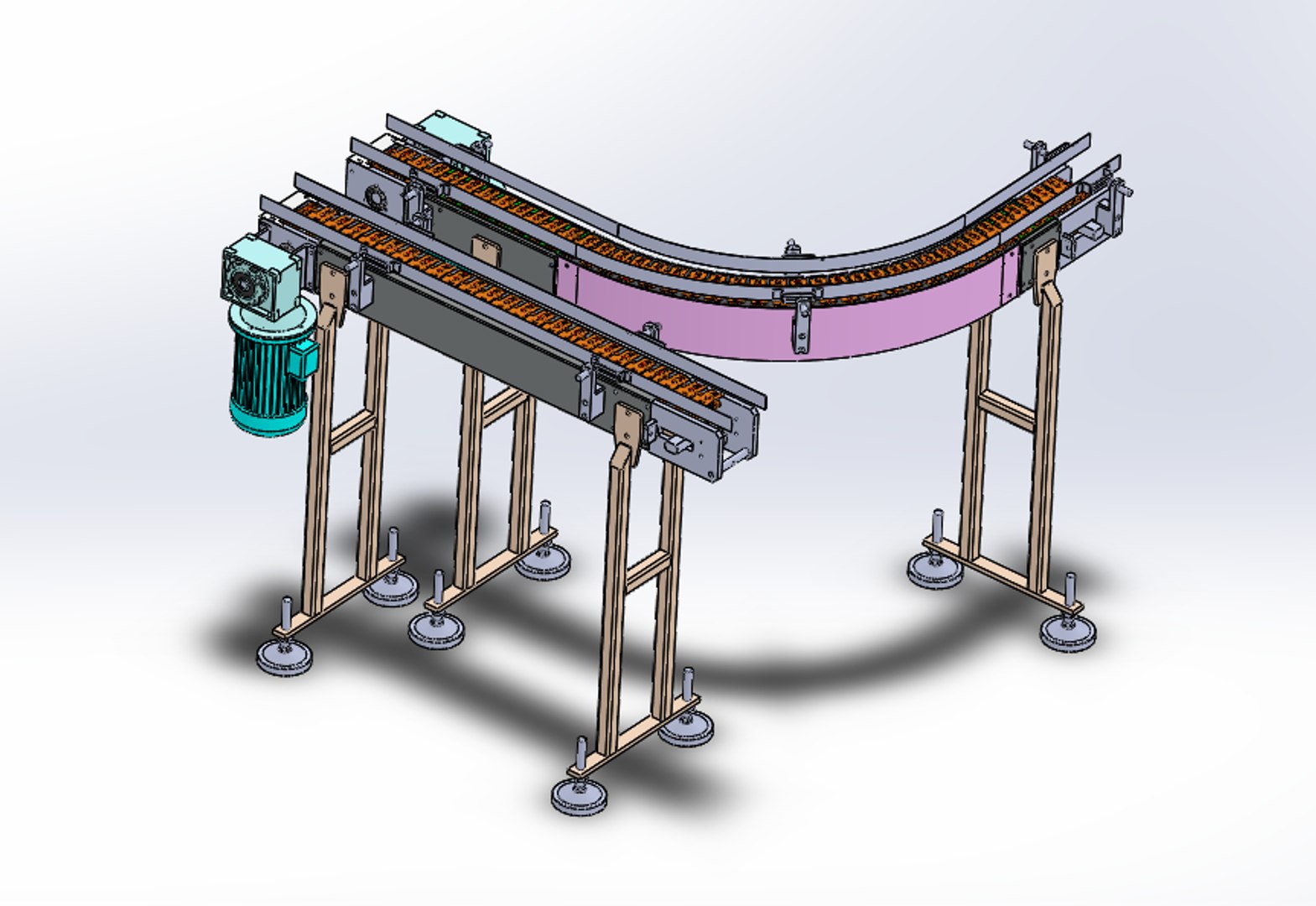 3D Conveyor Assembly Chain Model - TurboSquid 1475278