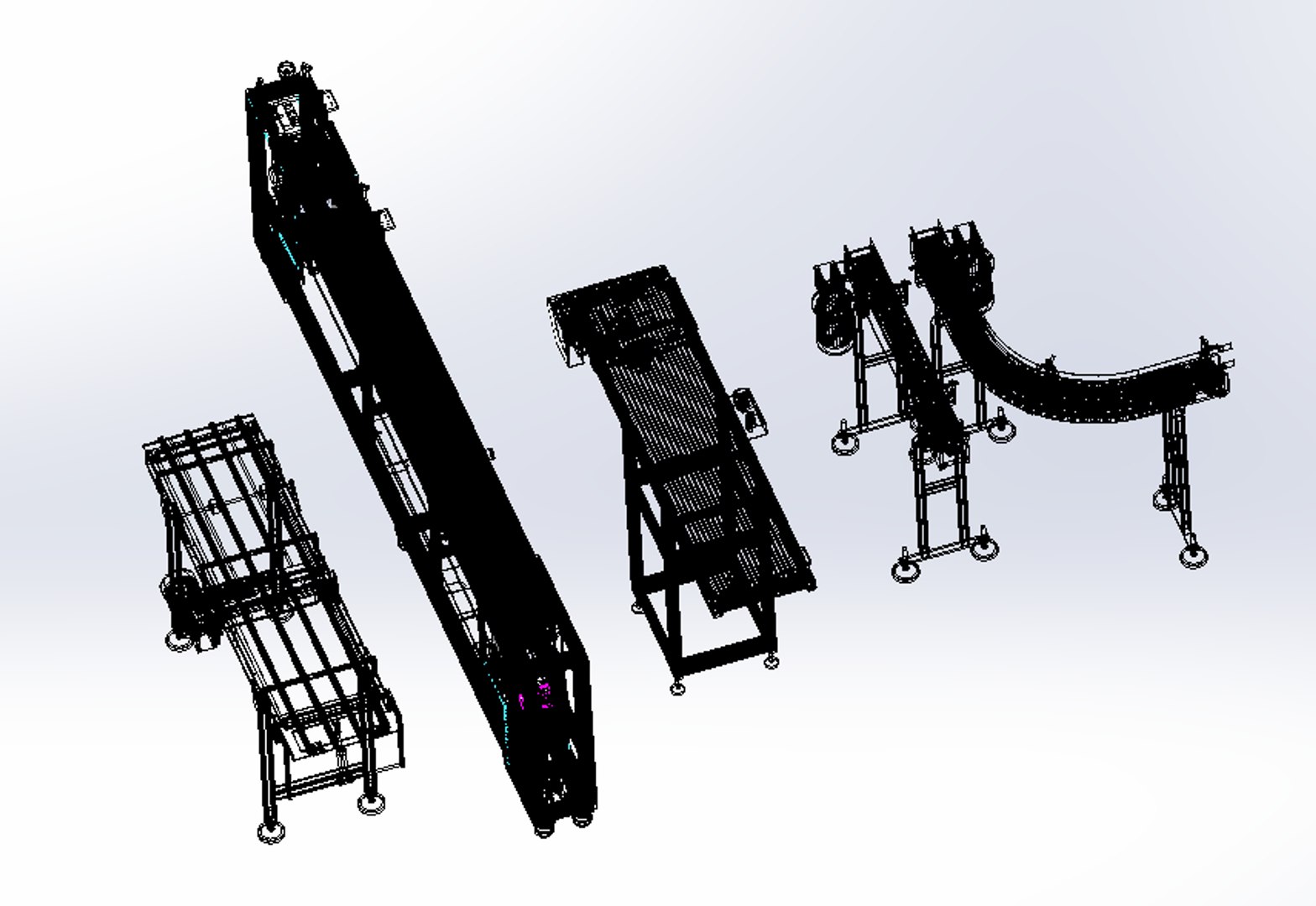3D Conveyor Assembly Chain Model - TurboSquid 1475278