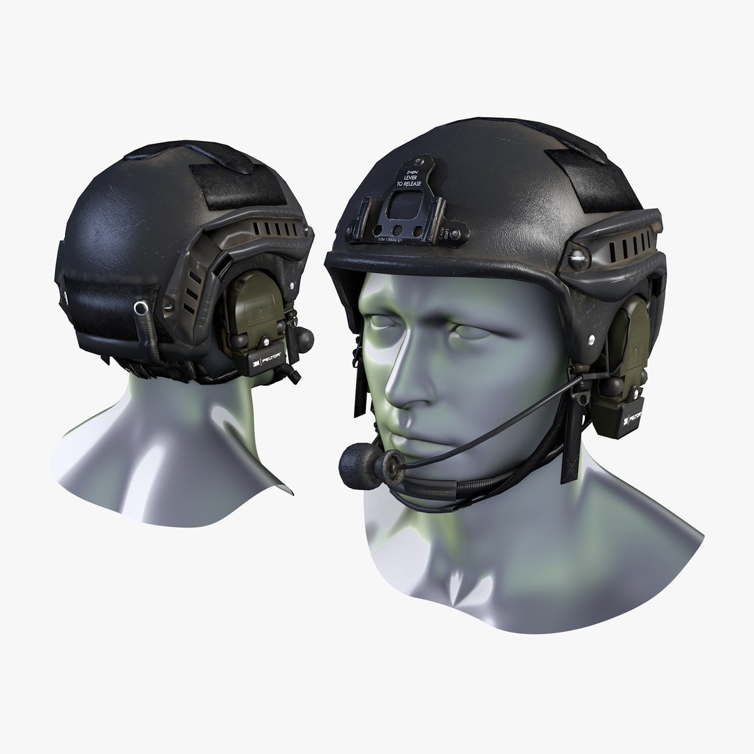 3D модель Tactical Headset Military Helmet Low Poly - TurboSquid 1923731
