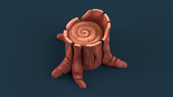 Stylized cartoon tree stump 3D model - TurboSquid 1579903