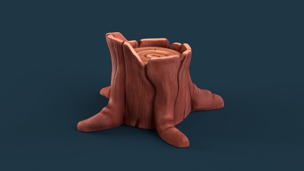 Stylized cartoon tree stump 3D model - TurboSquid 1579903