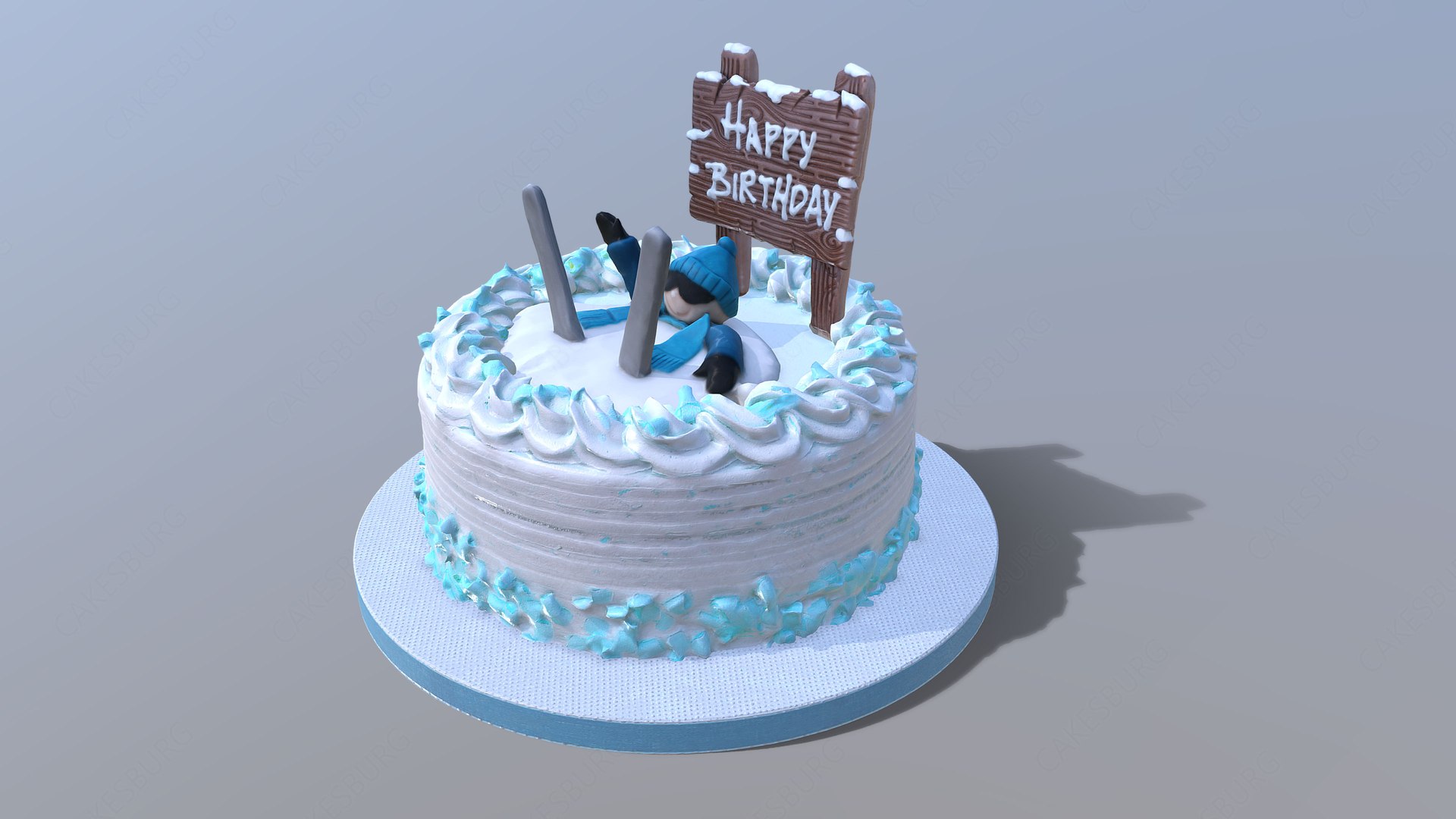 Snow Skiing Cake model - TurboSquid 2003586