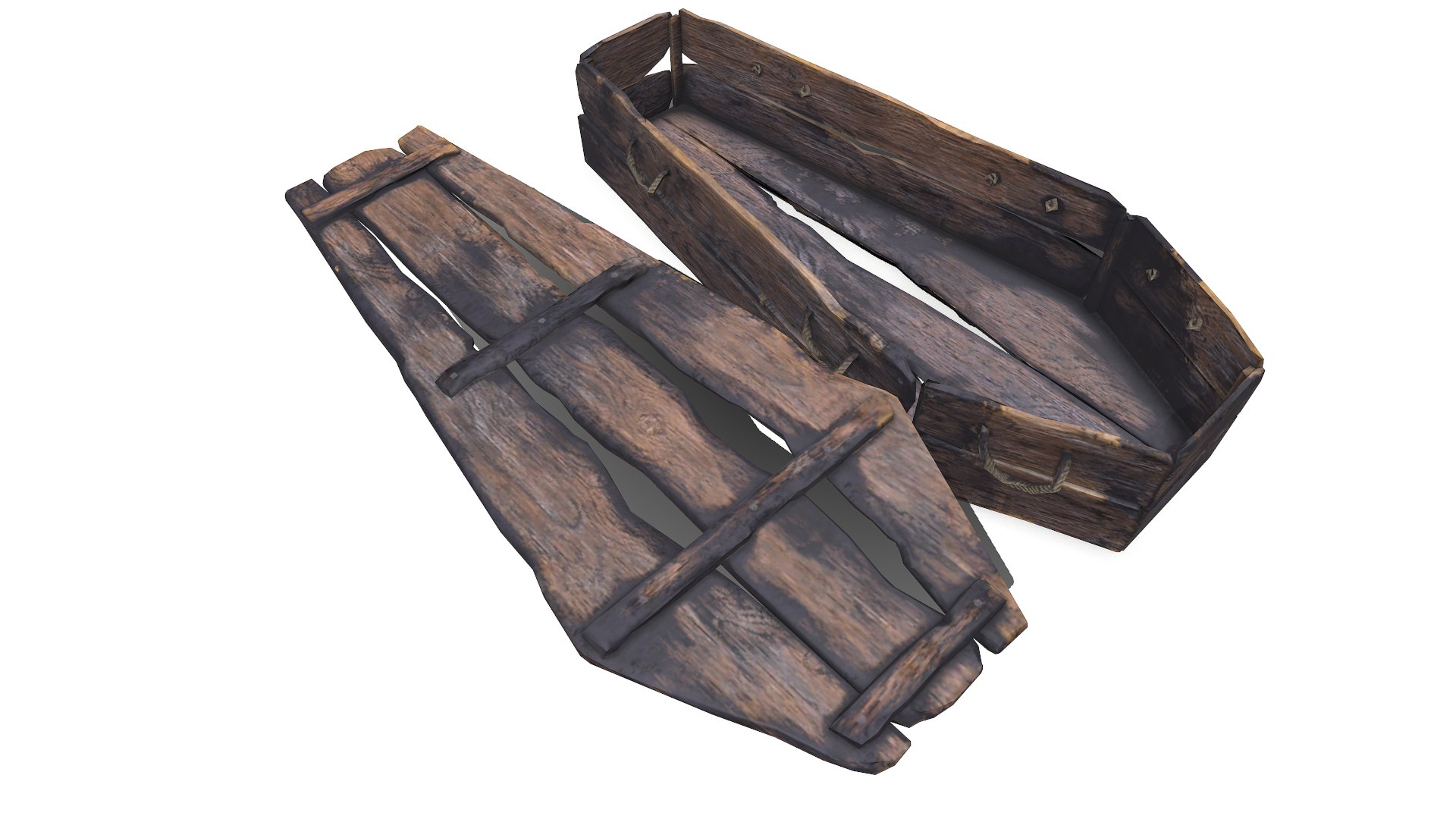 3D Burnt Coffin Low-poly PBR Model - TurboSquid 2120326