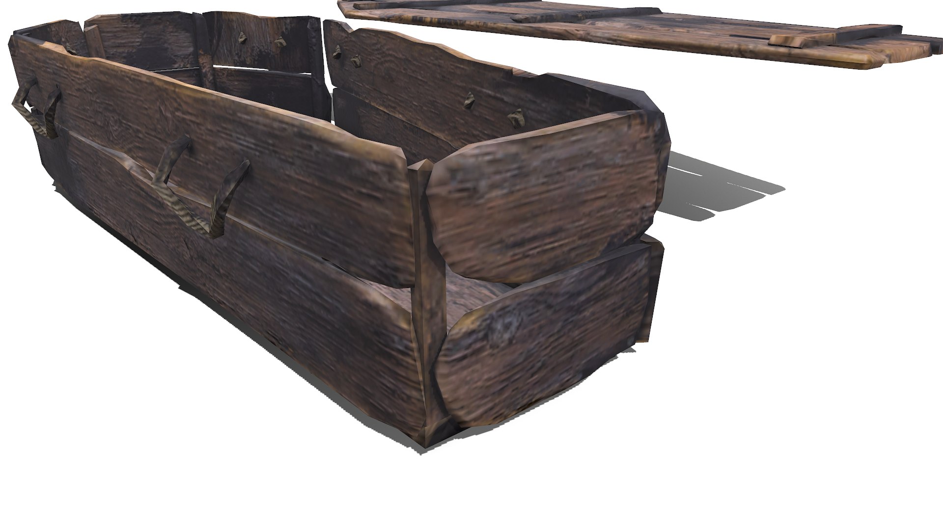 3D Burnt Coffin Low-poly PBR Model - TurboSquid 2120326