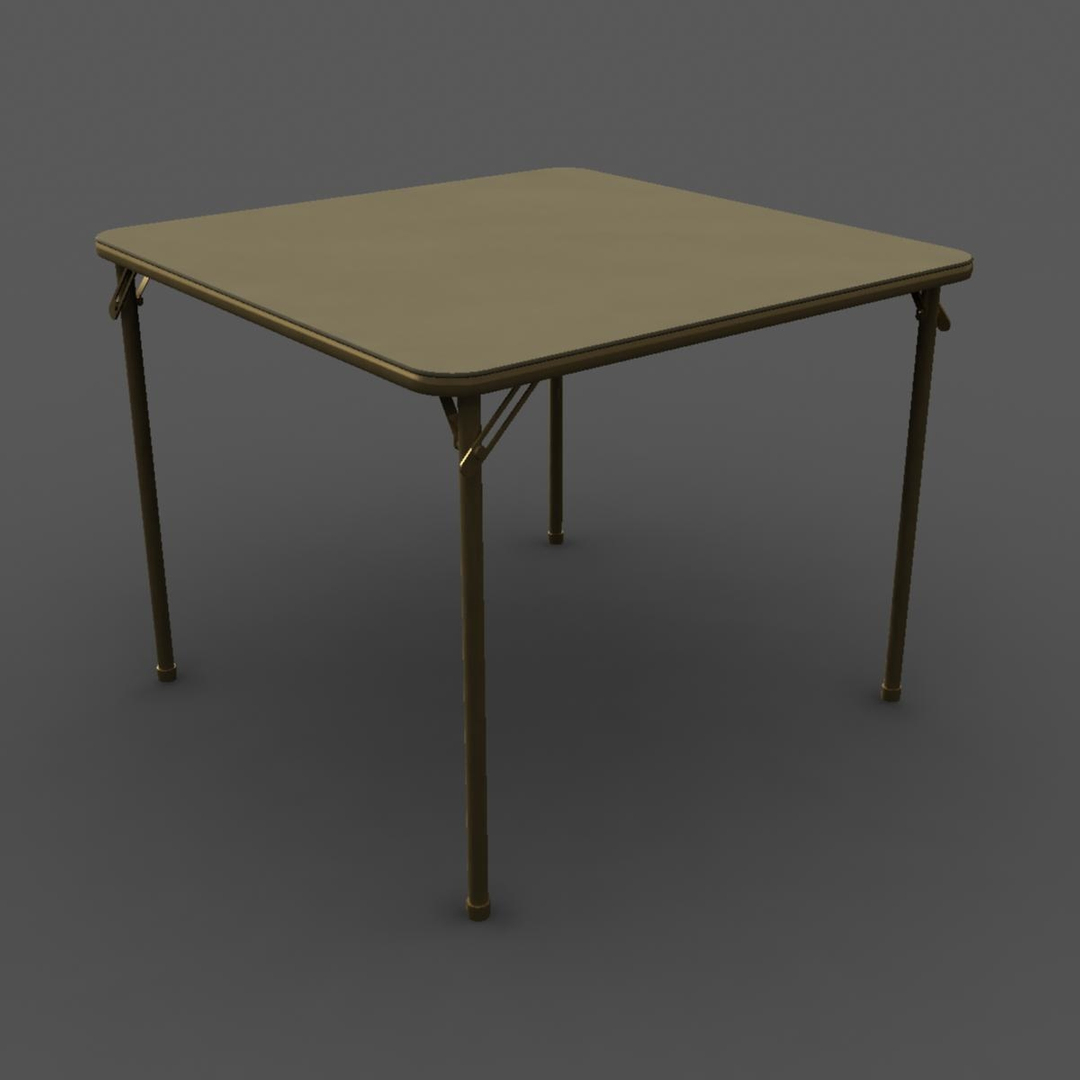 Folding Card Table 3d Obj