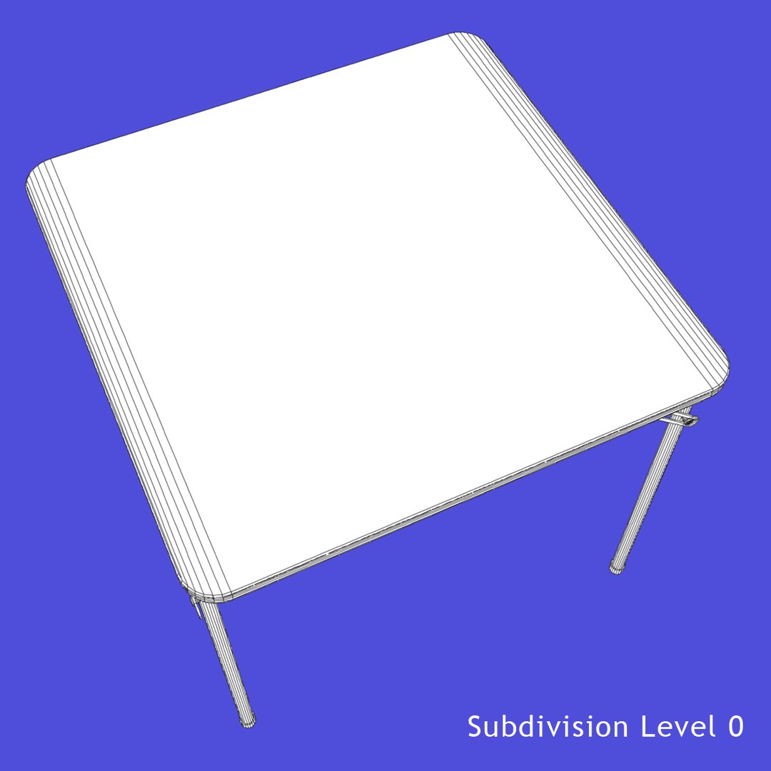 Folding Card Table 3d Obj
