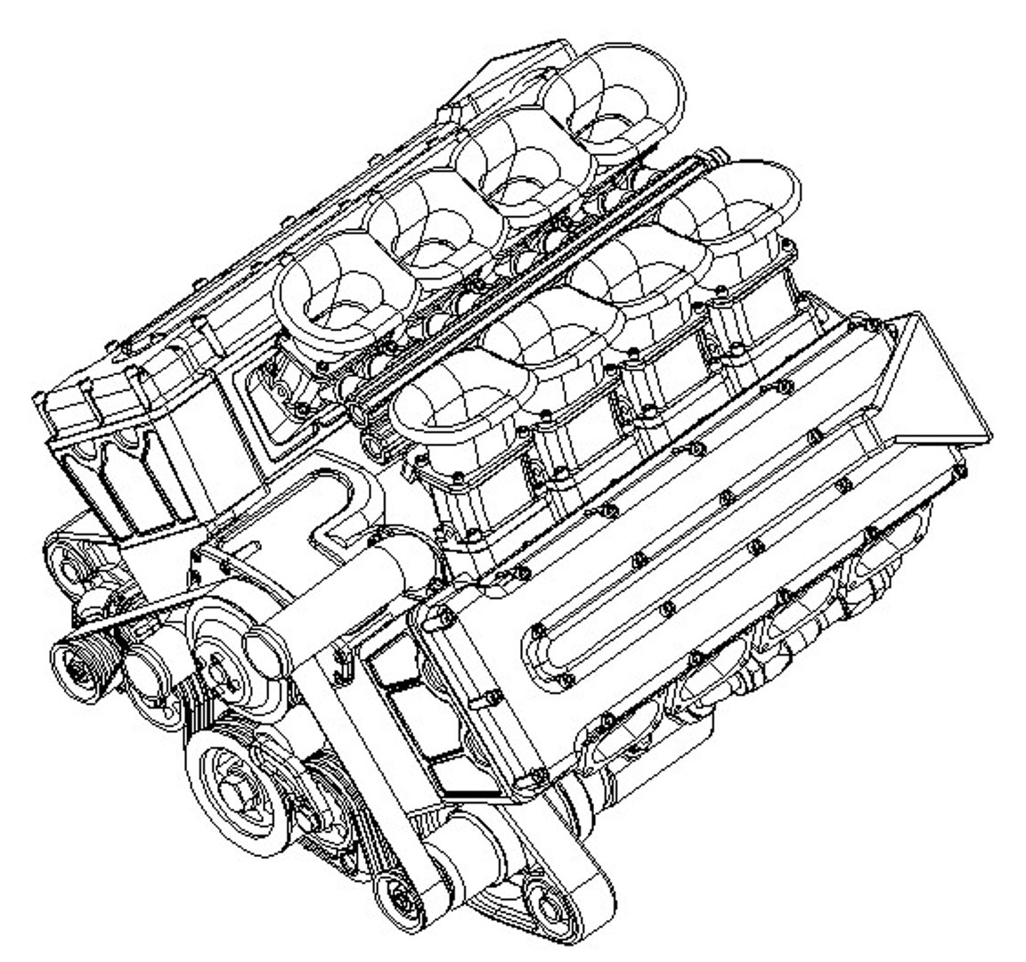 3d V8 Engine Model