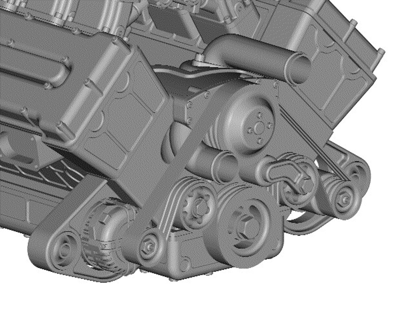 3d V8 Engine Model