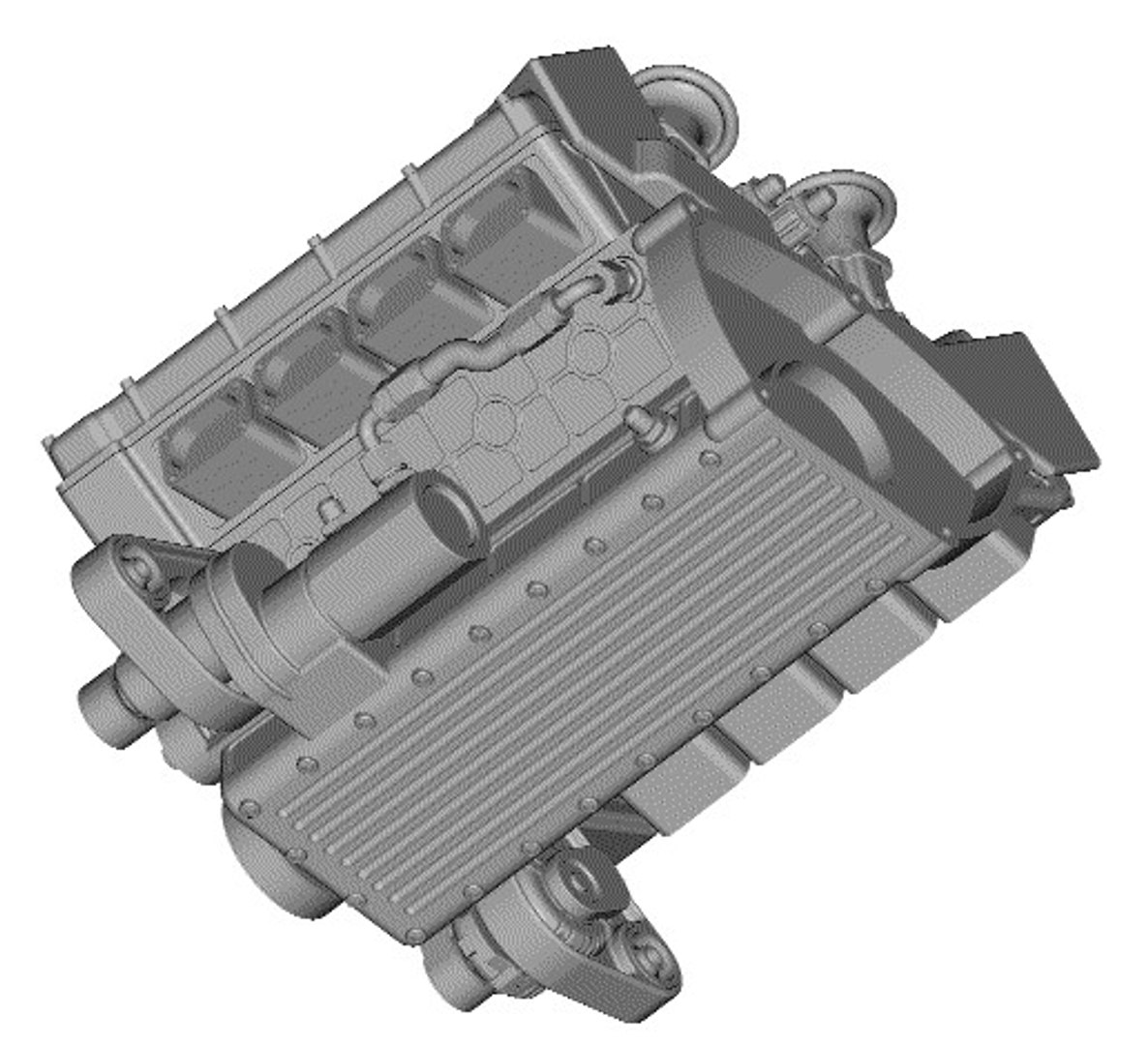 3d V8 Engine Model