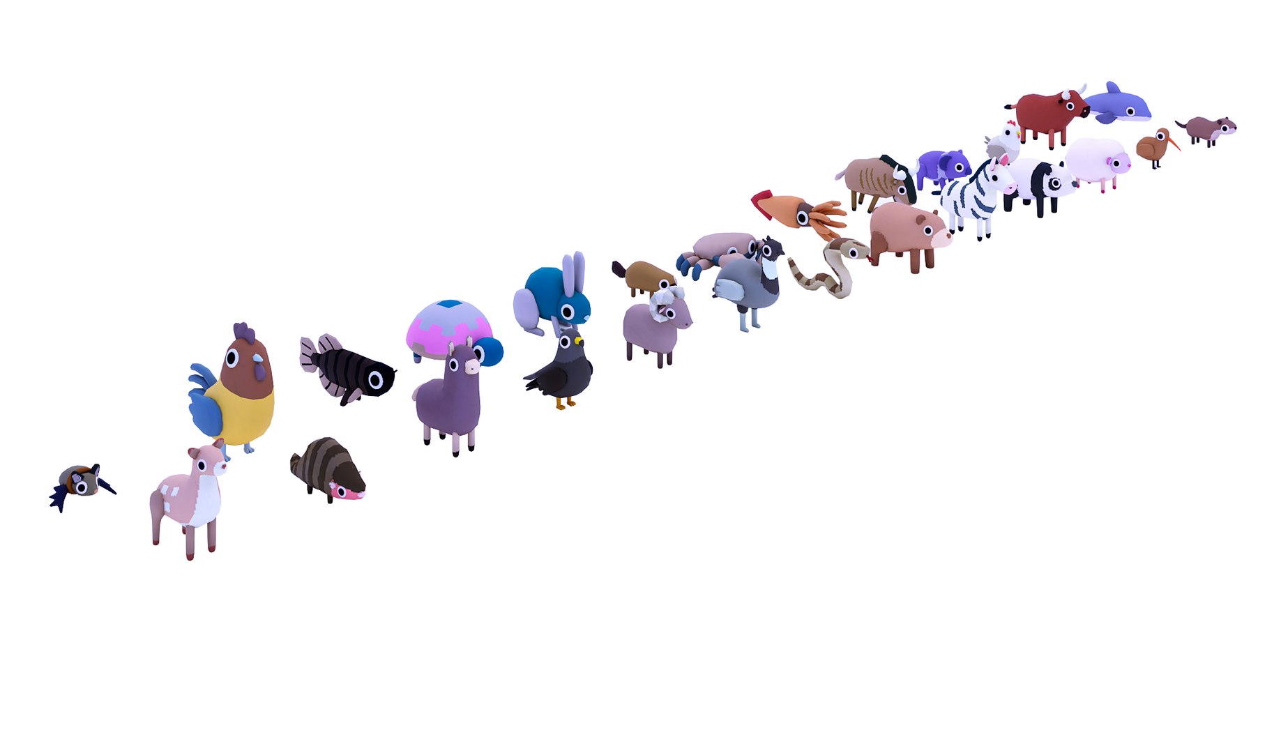 Low Poly Cartoon Animals Pack 3D - TurboSquid 2396339