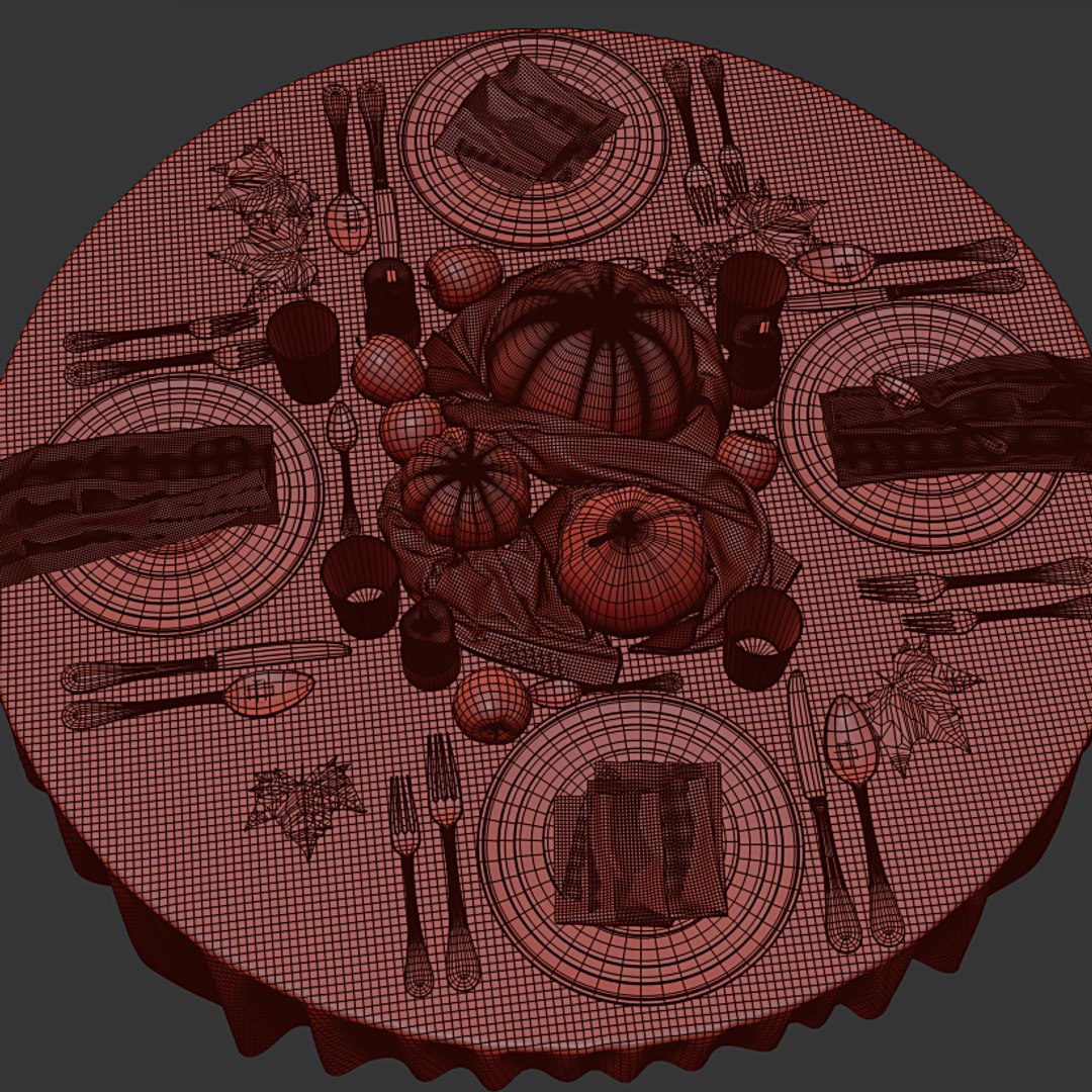 3D Halloween Table Setting 3 - TurboSquid 1340624
