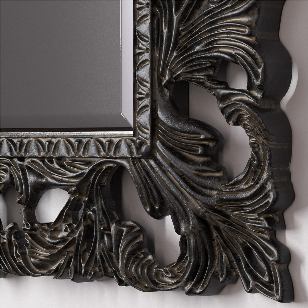 3D Black Richard Mirror Model - TurboSquid 1542127