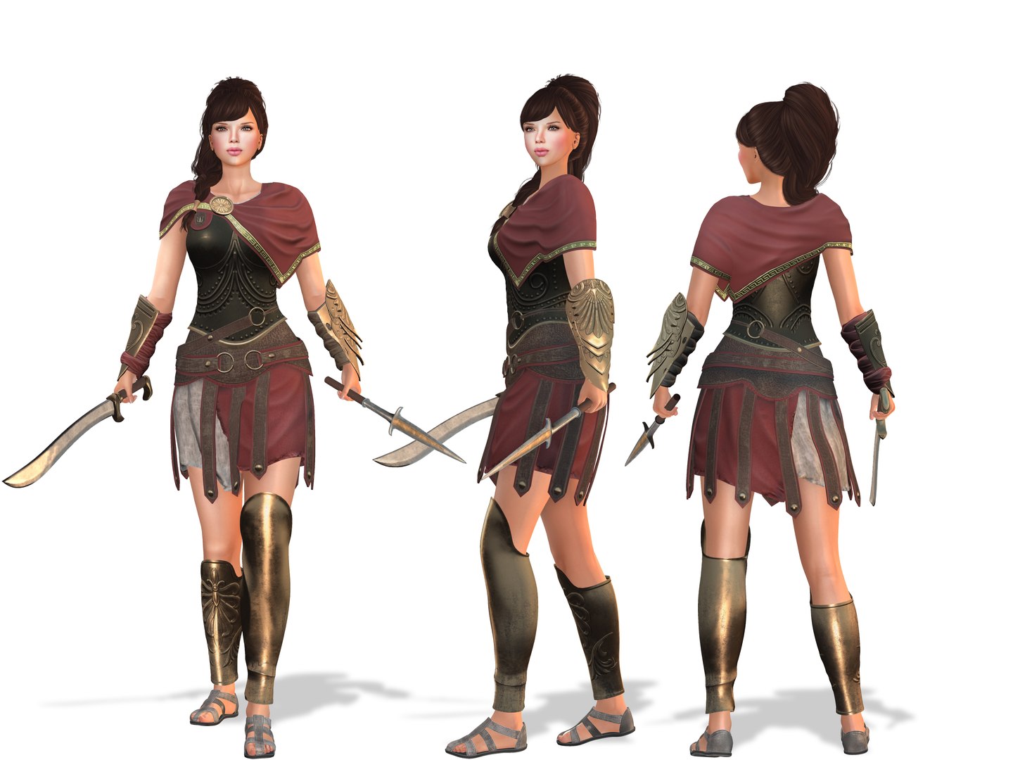Full Roman Female Commander Soldier Outfit Model - TurboSquid 1996410