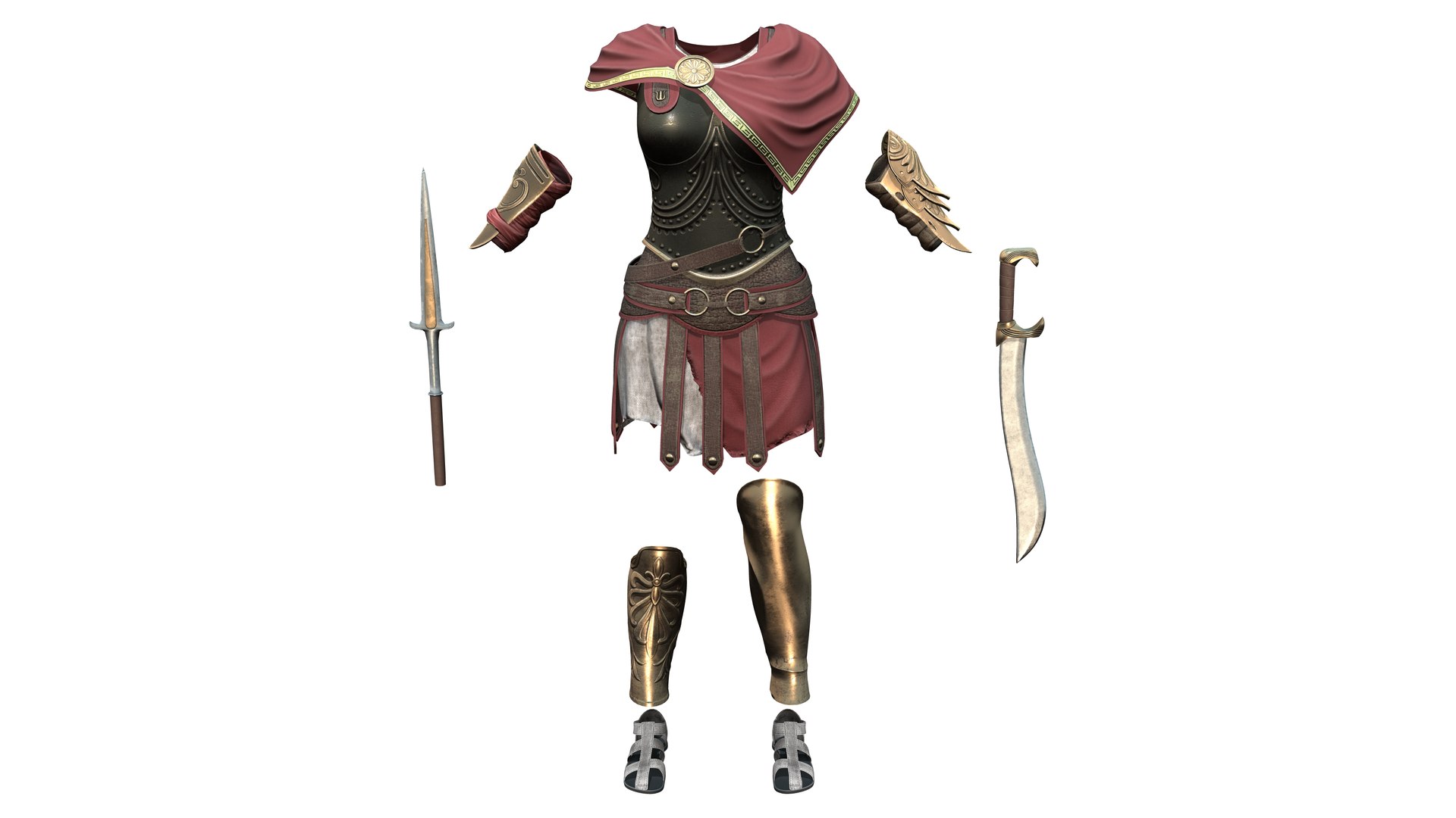 Full Roman Female Commander Soldier Outfit Model - TurboSquid 1996410